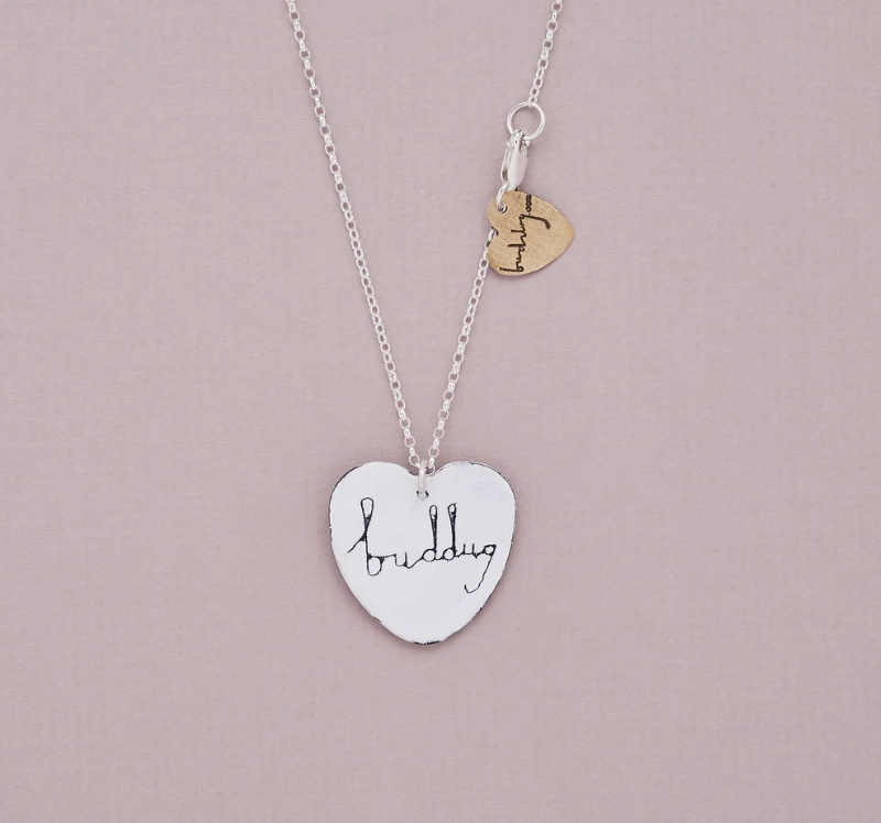 Personalised Enamel Heart Necklace – Buddug